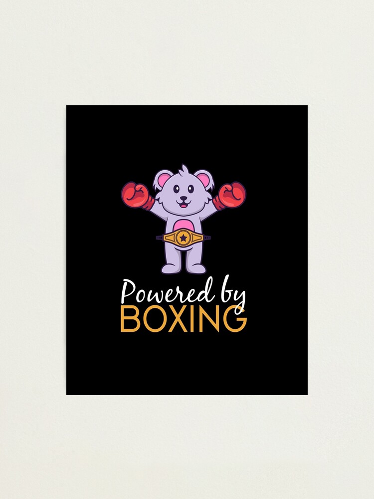 "Powered by boxing, funny koala in boxer costume, design for boxing ...