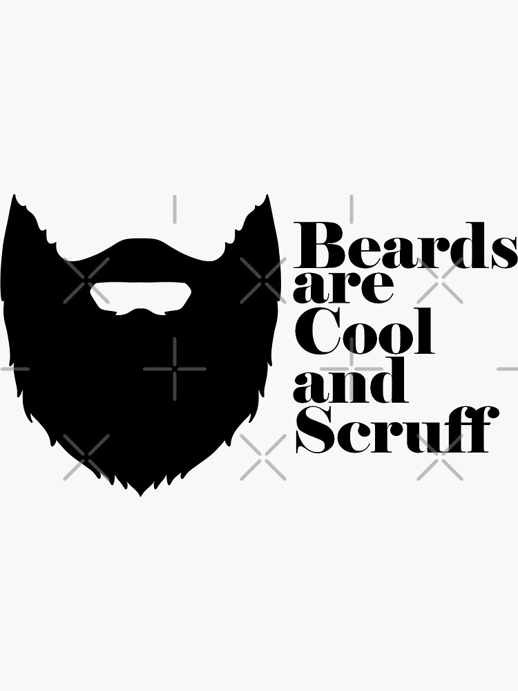 "Beards are Cool and Scruff" Sticker for Sale by Korki-Dorki | Redbubble