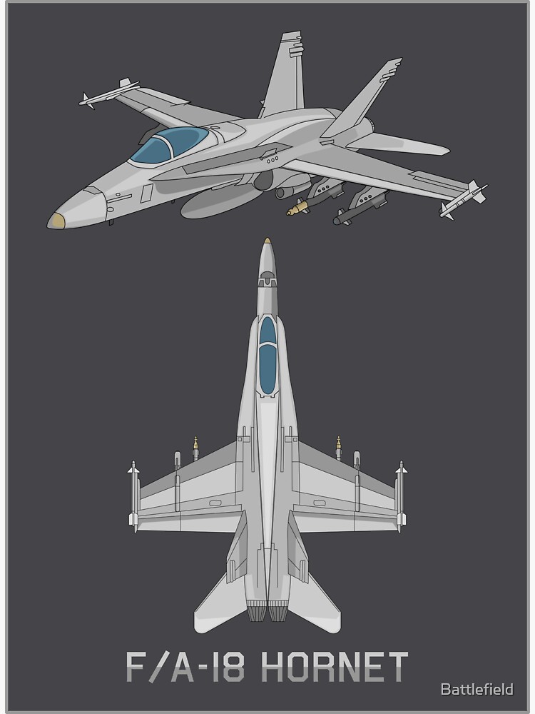 "F18 F/A-18 Hornet American Fighter Plane Diagram Gift" Sticker for ...