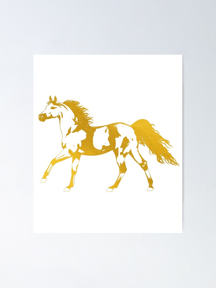 "Golden horse drawing" Poster for Sale by MHXshirts | Redbubble