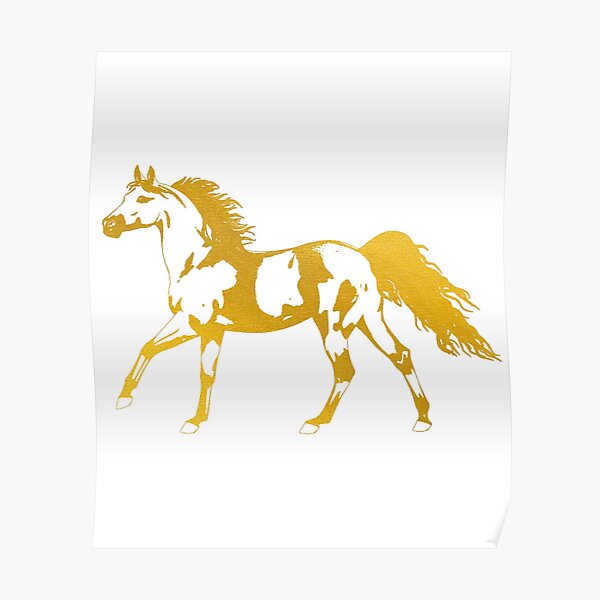 "Golden horse drawing" Poster for Sale by MHXshirts | Redbubble