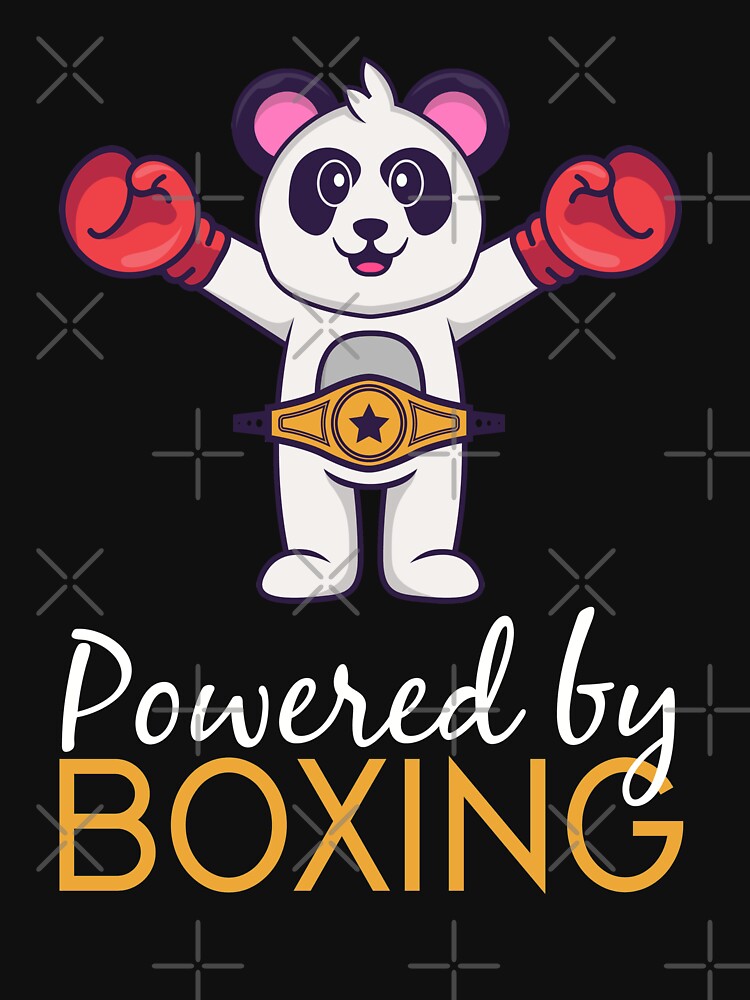 "Powered by boxing, funny panda in boxer costume, design for boxing ...