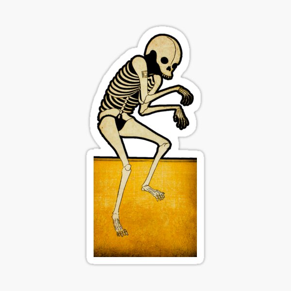 "Japanese Woodblock Skeleton" Sticker for Sale by DudePal | Redbubble
