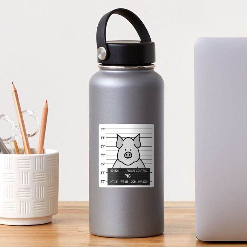 "Pig Mugshot" Sticker for Sale by AlienStickers | Redbubble