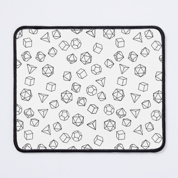 "DnD Dice Black on White Pattern" Mouse Pad for Sale by sagm | Redbubble