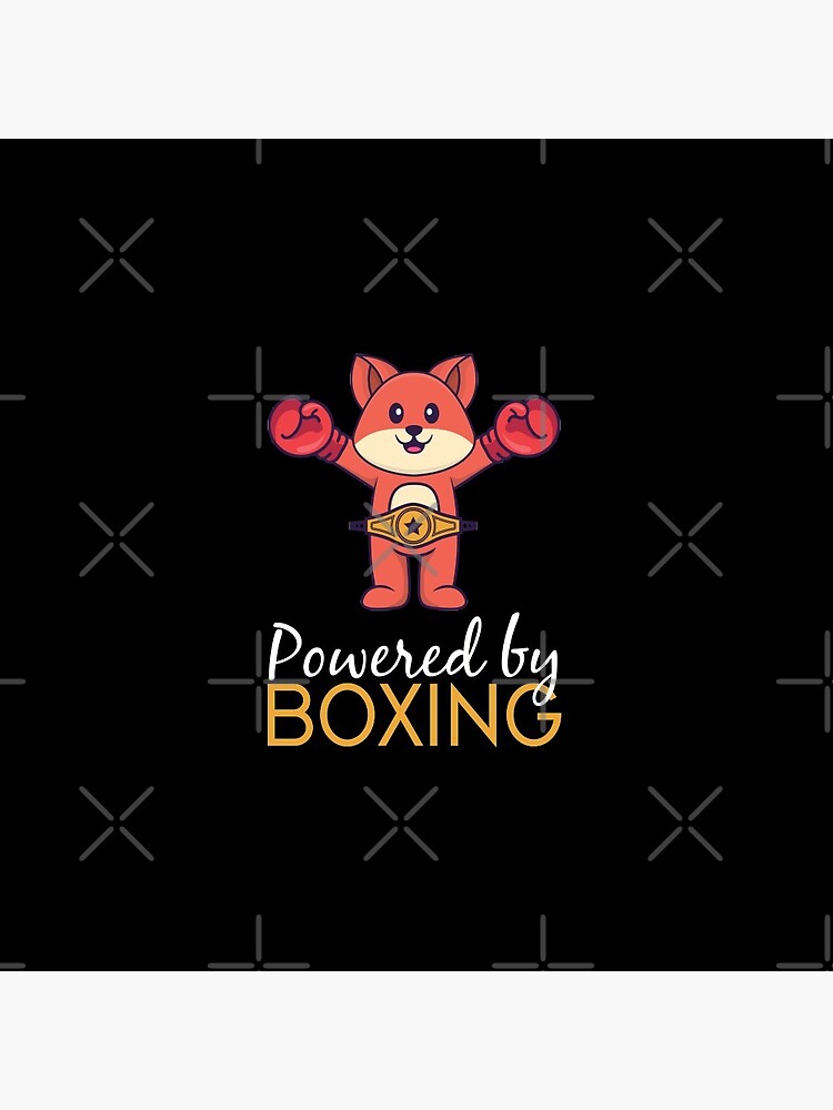 "Powered by boxing, funny fox in boxer costume, design for boxing/fox ...