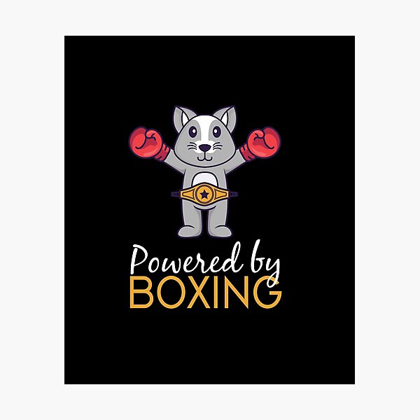 "Powered by boxing, funny rat in boxer costume, design for boxing/rat ...