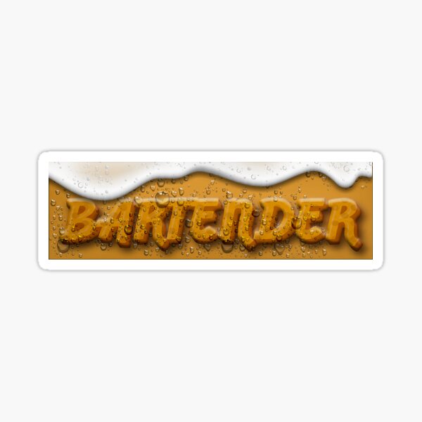 "Bartender Sticker" Sticker for Sale by SabodaClothing | Redbubble