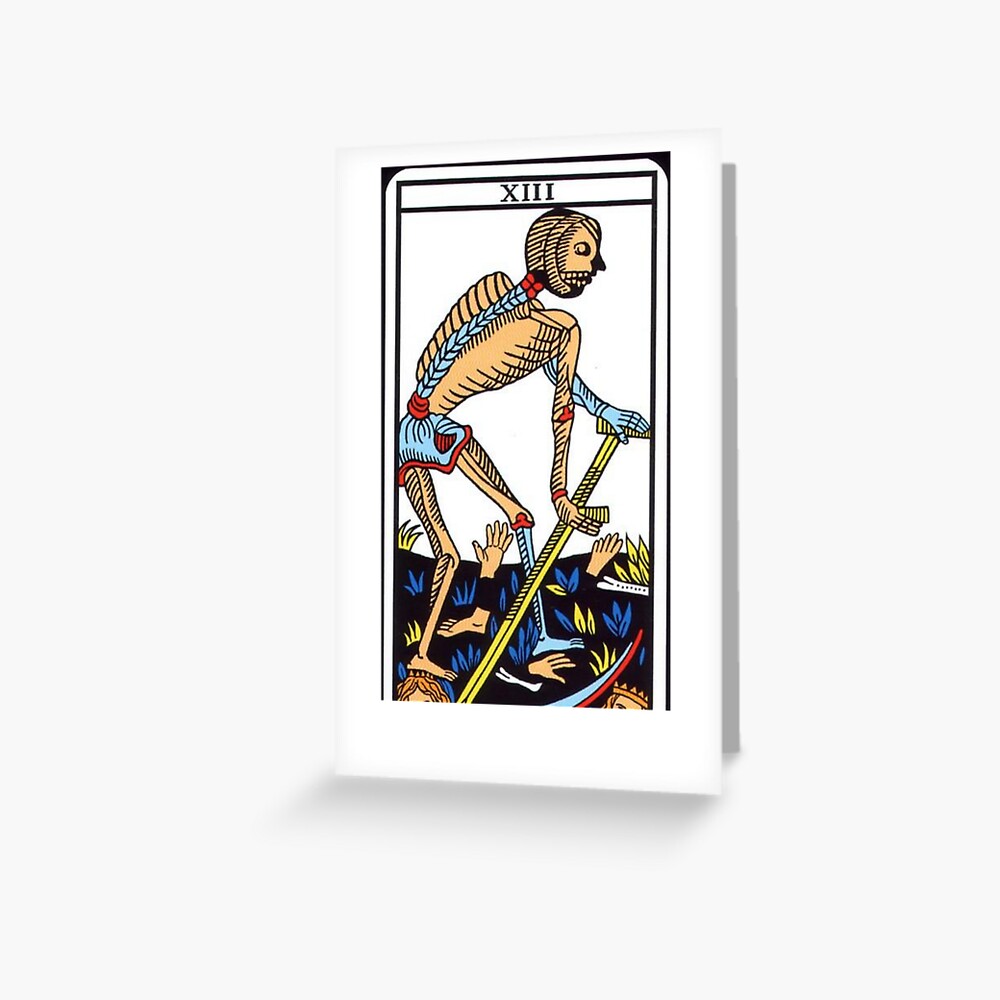 "Tarot Marseille Death card Medieval Art" Greeting Card for Sale by ...