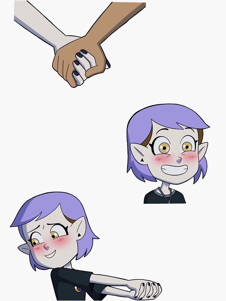 "blushing amity blight (+lumity hand holding)" Sticker for Sale by ...