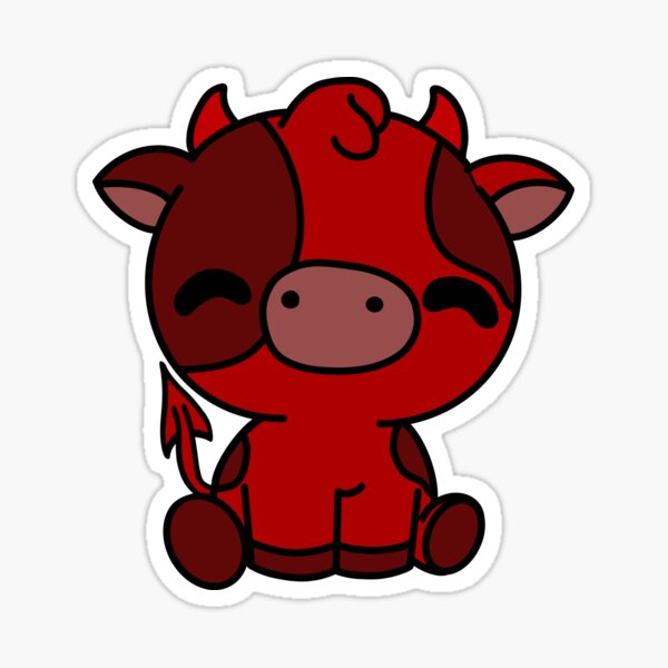 "Lucy the Devil Cow" Sticker for Sale by NerdyCupcake559 | Redbubble