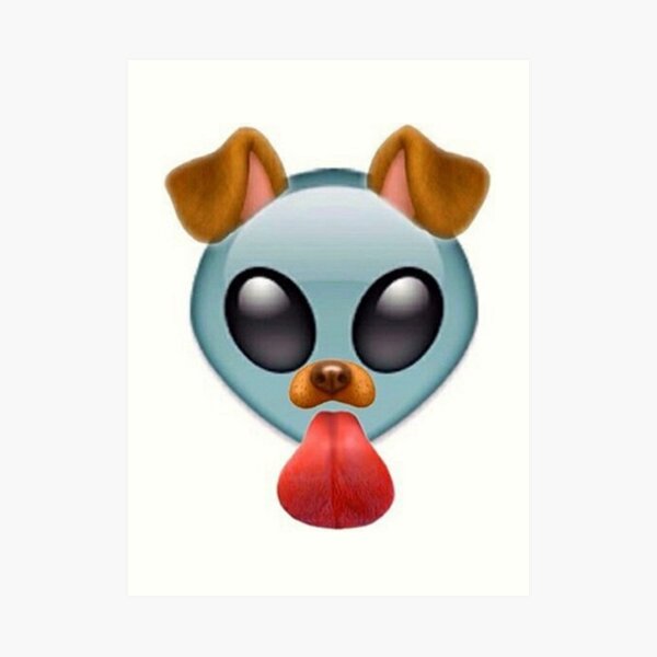 "Alien Emoji Dog Filter" Art Print for Sale by phantastique | Redbubble