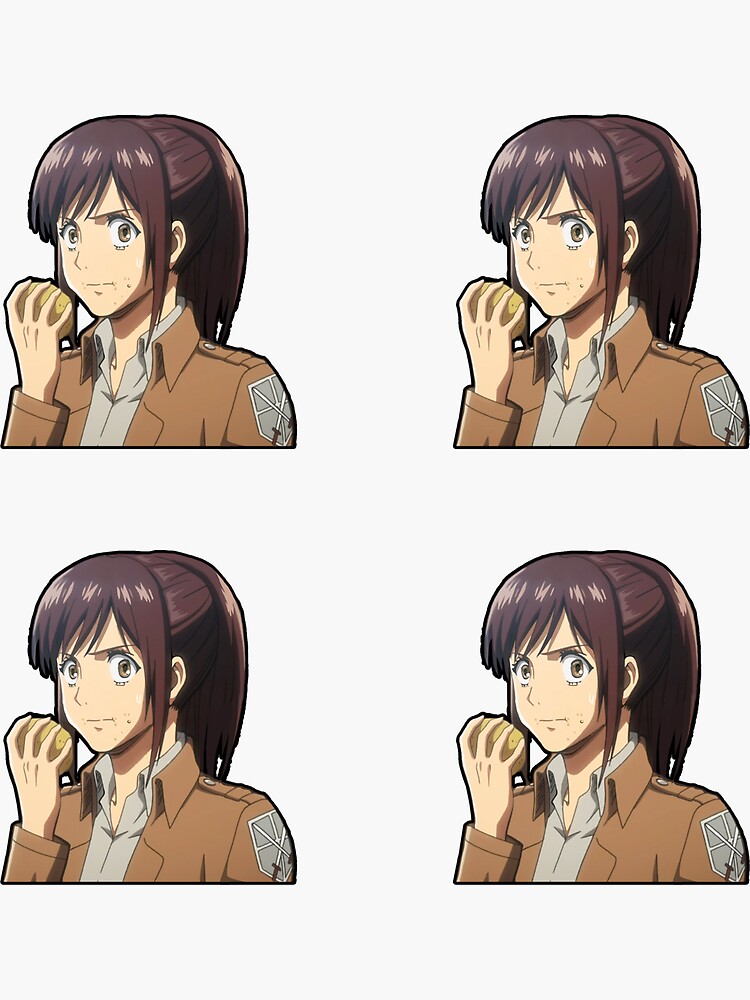 "Sasha Braus (Attack on Titan)" Sticker for Sale by kawaiicrossing ...