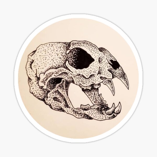 "Cat skull" Sticker for Sale by sunnytaps | Redbubble