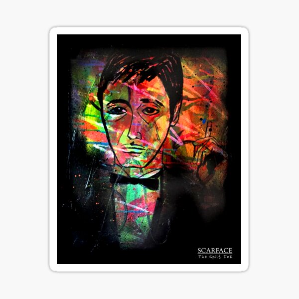 "SCARFACE by THE SPILT INK" Sticker for Sale by thespiltink | Redbubble