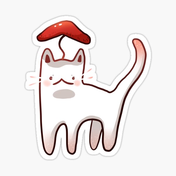 "mushroom cat" Sticker by wyvern-kid | Redbubble