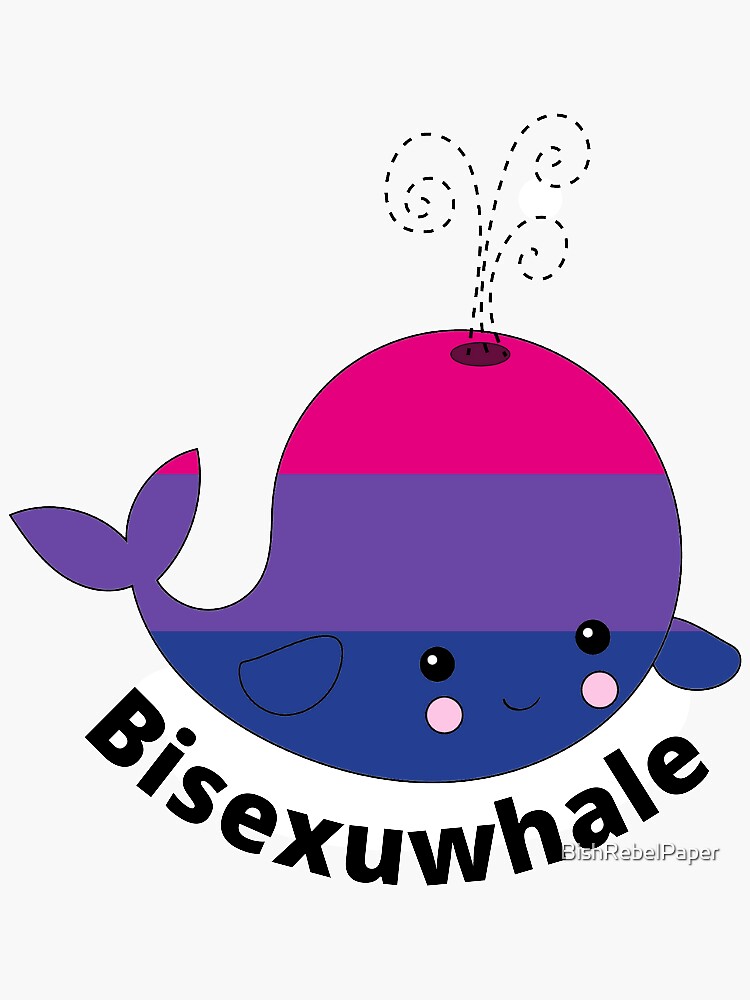 Cute Bisexual Pride Bisexuwhale Sticker For Sale By Bishrebelpaper