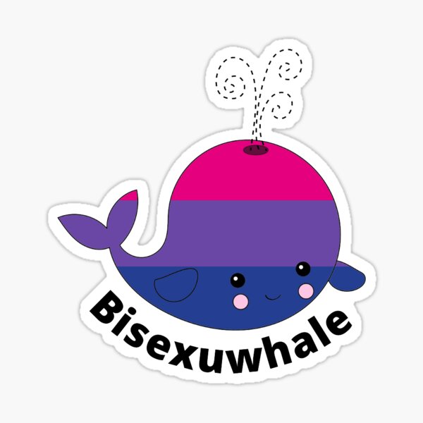 "Cute Bisexual Pride - Bisexuwhale" Sticker for Sale by BishRebelPaper ...