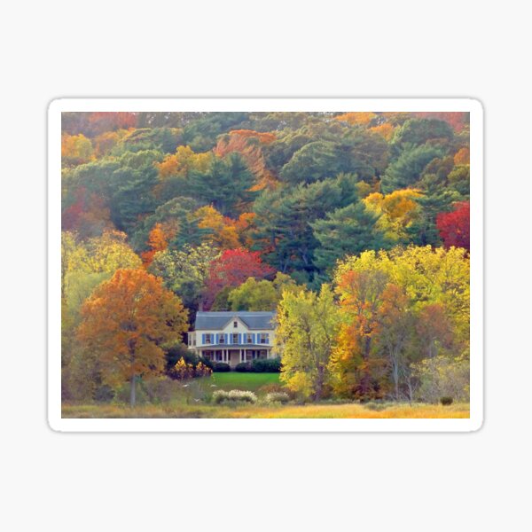"The Autumn Hills of Cold Spring Harbor" Sticker by Barbny | Redbubble
