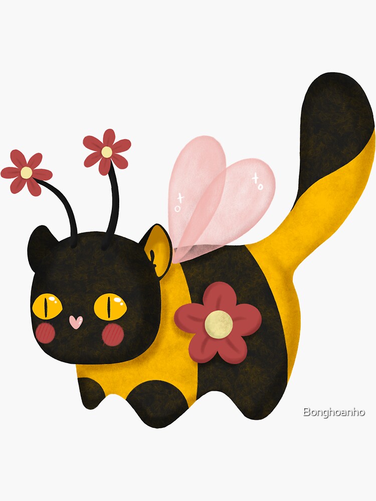 "Bee cat" Sticker for Sale by Bonghoanho | Redbubble