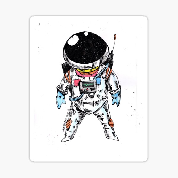 "ASTRO THE ASTRONAUT" Sticker for Sale by ryanbeserraart | Redbubble