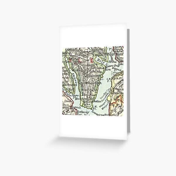 "DUNOON & surrounding area map 1899" Greeting Card by yourscotland ...