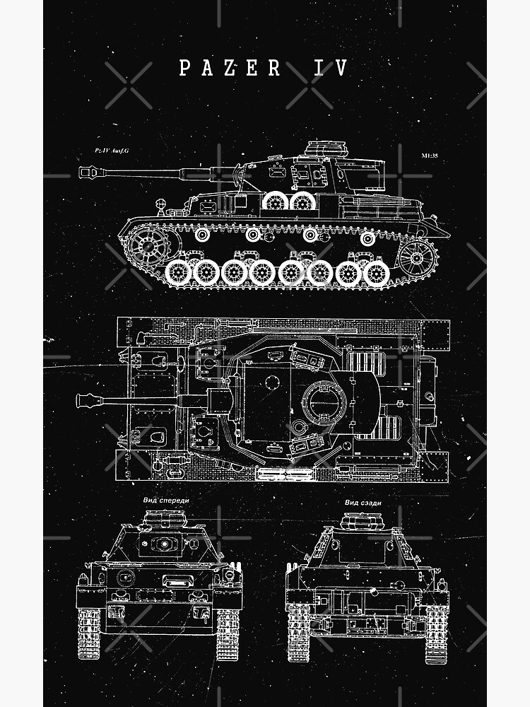 "Panzer IV | World War 2 Vehicle Blueprint" Poster for Sale by ...