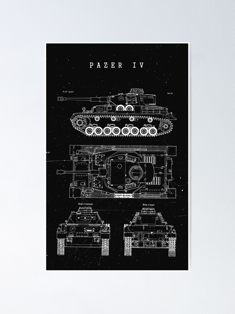 "Panzer IV | World War 2 Vehicle Blueprint" Poster for Sale by ...