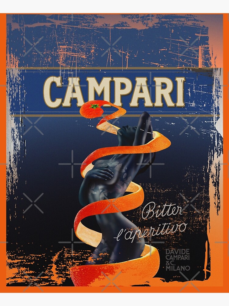 "Campari Vintage Orange Peel Distressed Design Type 2" Apron for Sale ...