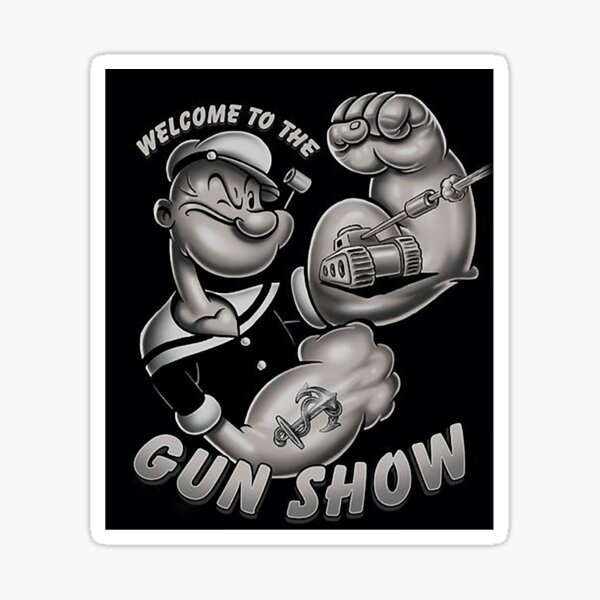 "Welcome gun show black poster" Sticker for Sale by PassGracieClara ...