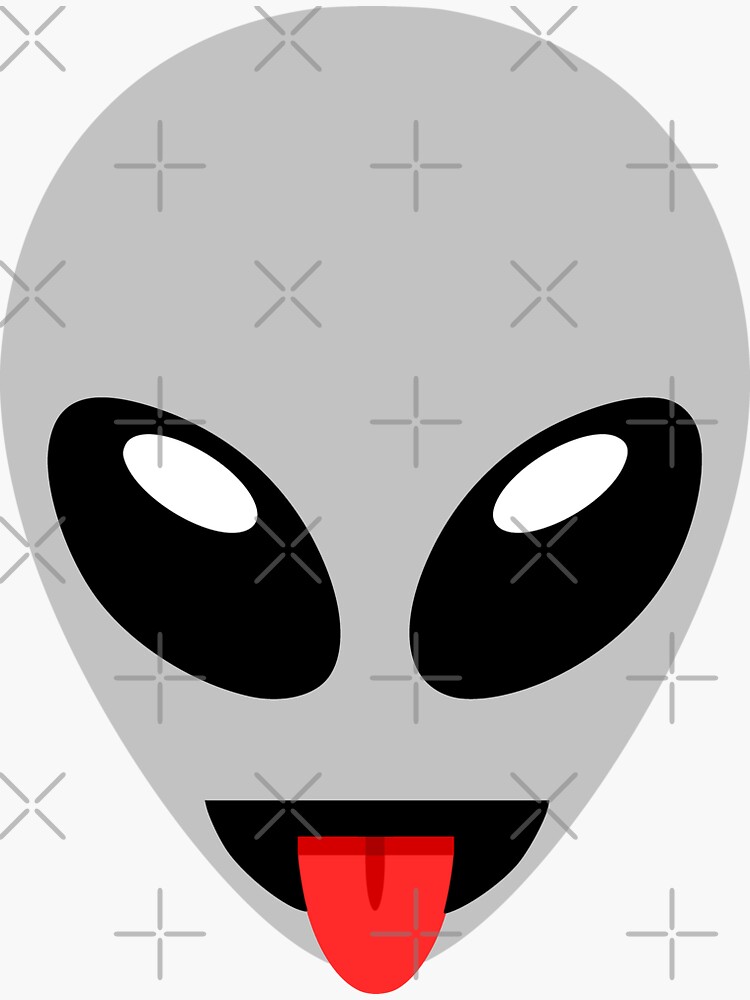 "Alien Emoji With Tongue Sticking Out" Sticker for Sale by ...