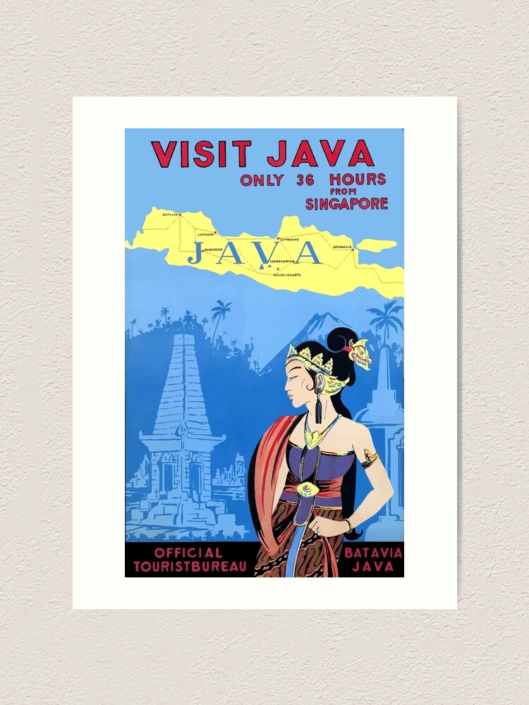 "Vintage Visit Java Travel Poster" Art Print by pdgraphics | Redbubble