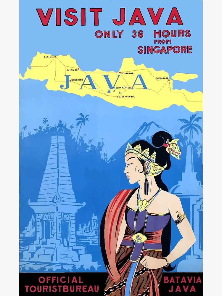 "Vintage Visit Java Travel Poster" Art Print by pdgraphics | Redbubble