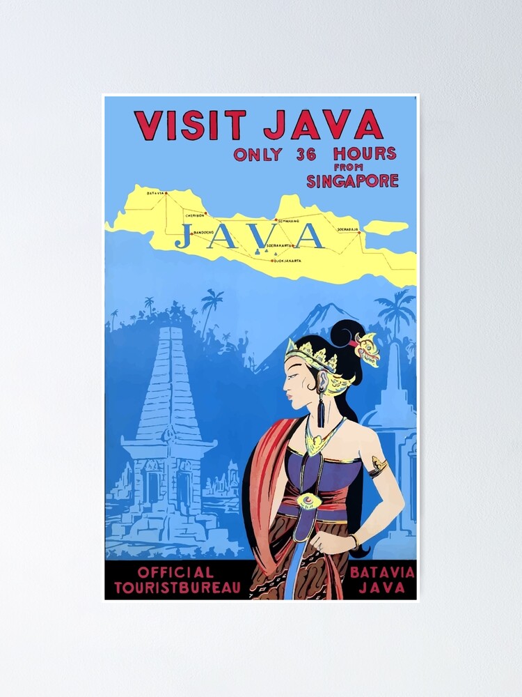 "Vintage Visit Java Travel Poster" Poster by pdgraphics | Redbubble