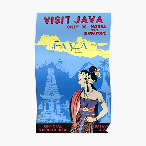 "Vintage Visit Java Travel Poster" Poster by pdgraphics | Redbubble