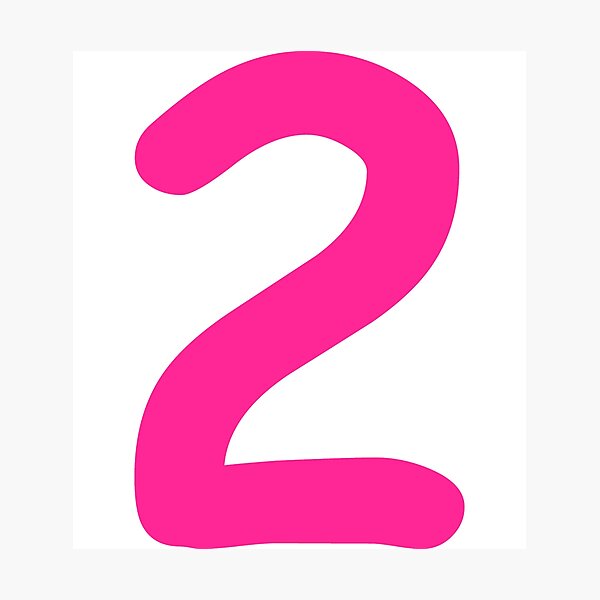 "Pink Number 2 Two Funny Birthday Gift" Photographic Print for Sale by ...