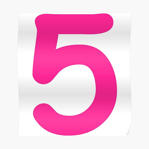 "Pink Number 5 Five Funny Birthday Gift" Poster for Sale by Shariss ...