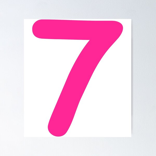 "Pink Number 7 Seven Funny Birthday Gift" Poster for Sale by Shariss ...