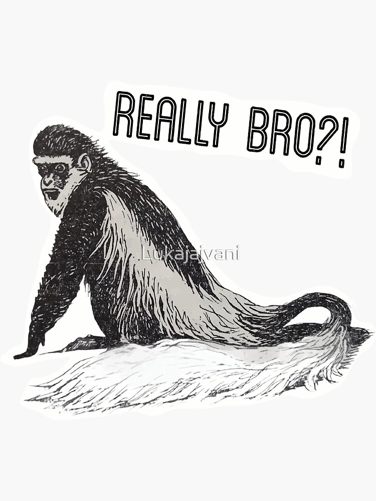 "REALLY BRO??? " Sticker for Sale by Lukajajvani | Redbubble