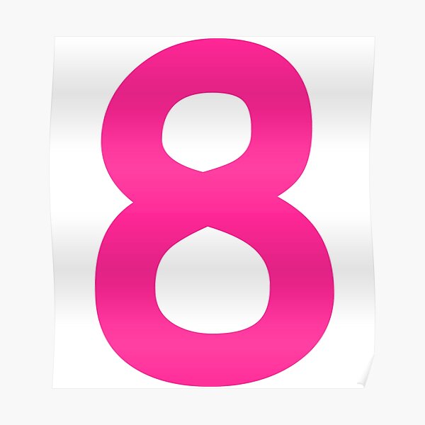 "Pink Number 8 Eight Funny Birthday Gift" Poster for Sale by Shariss ...