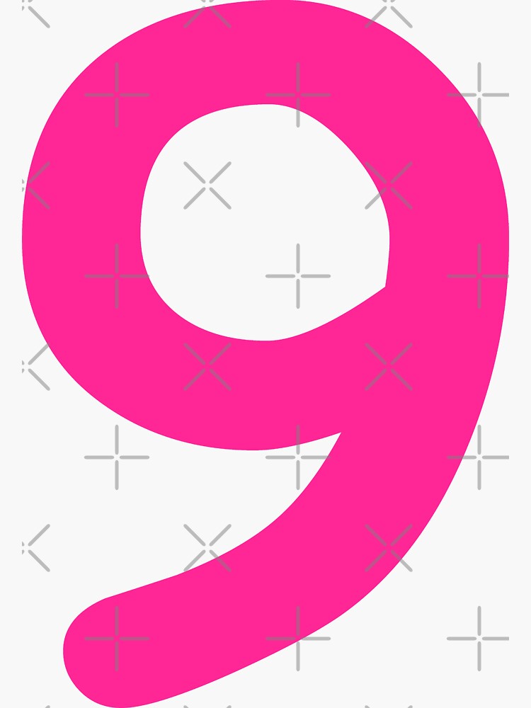 "Pink Number 9 Nine Funny Birthday Gift" Sticker for Sale by Shariss ...