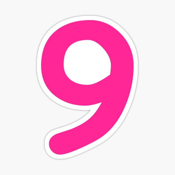 "Pink Number 9 Nine Funny Birthday Gift" Sticker for Sale by Shariss ...