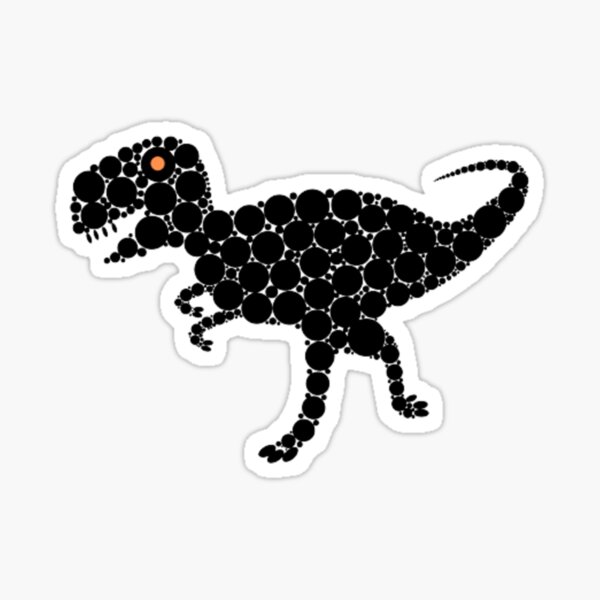 "dinosaurs Dot Painting black and white " Sticker for Sale by ...