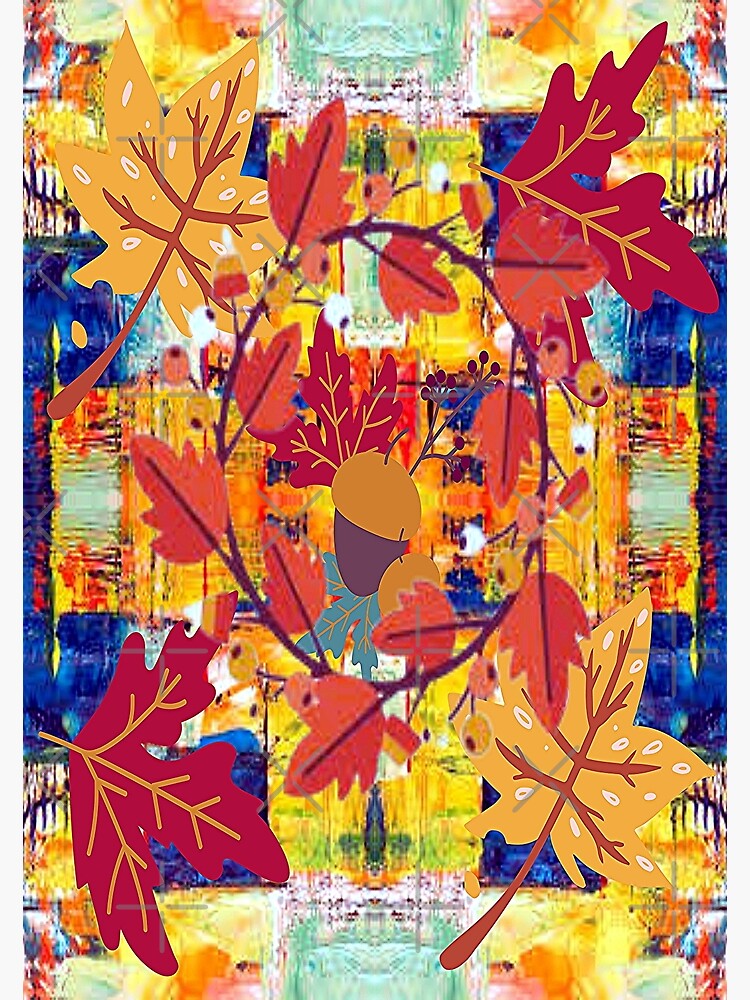 "Leaves on Abstract Background Seamless pattern, Graphic Psychedelic ...