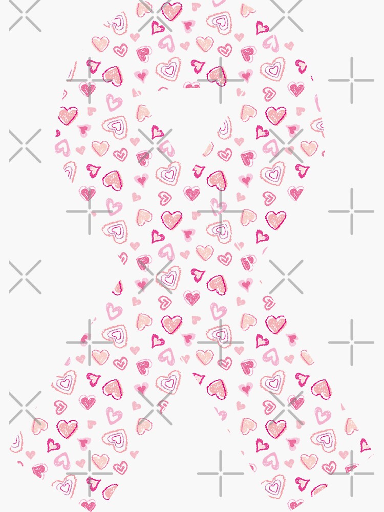 "pink heart ribbon" Sticker for Sale by Buringon | Redbubble