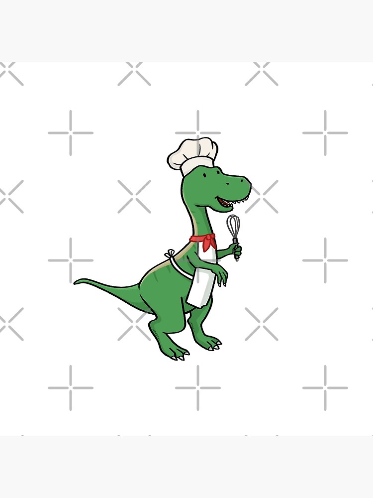 "Cooking dinosaur cartoon" Art Print by Ashleysnook | Redbubble