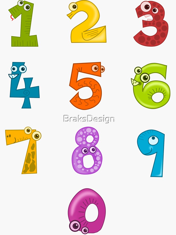 "Numberblocks Cute Animals School" Sticker by BraksDesign | Redbubble