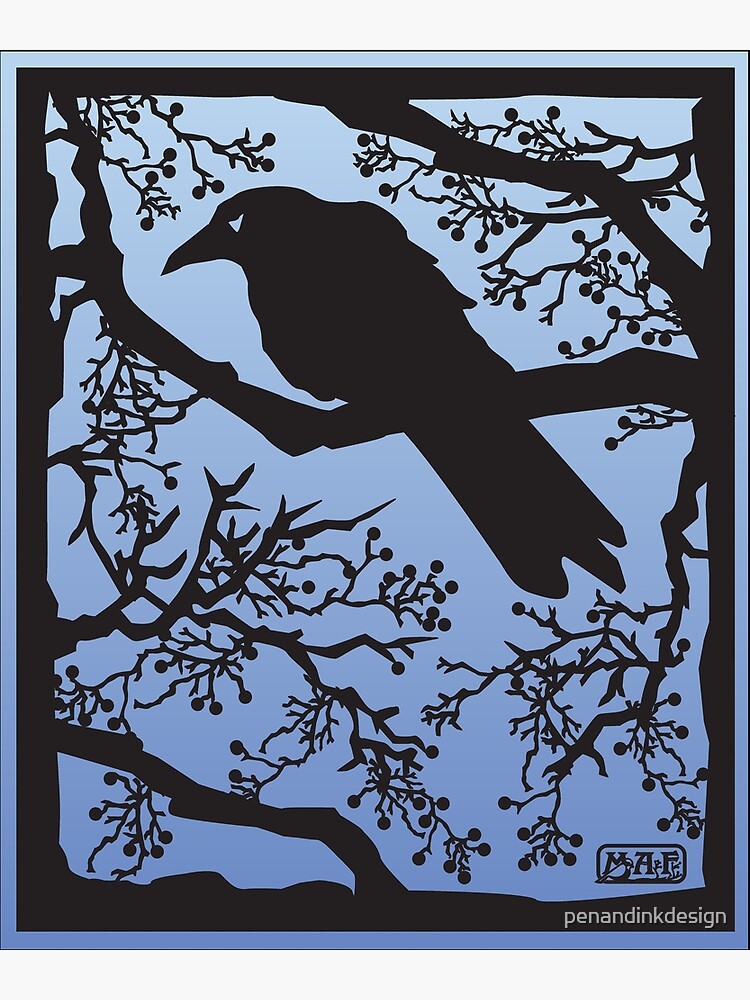 "Spooky Raven in Tree Shadow Art" Photographic Print by penandinkdesign ...