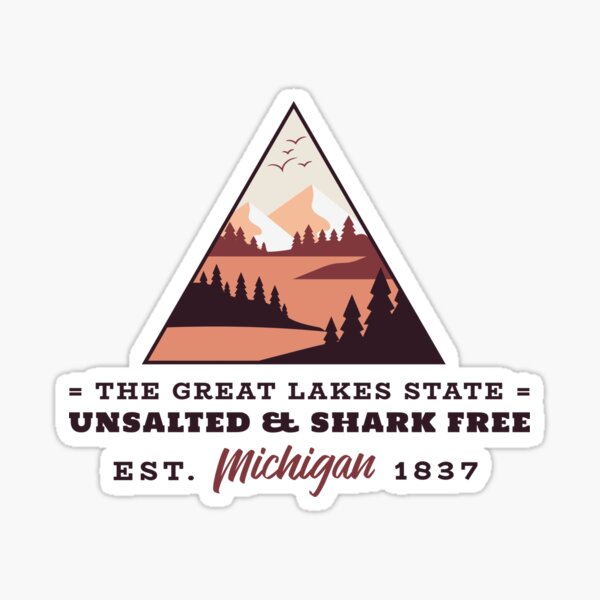 "The great lake state" Sticker for Sale by TheHillSpruce | Redbubble