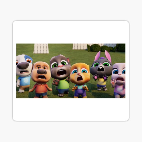 "talking tom and friends are shocked" Sticker for Sale by Reo12 | Redbubble